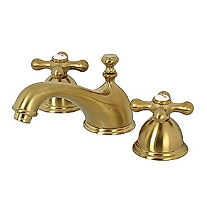 Kingston Brass KS3967AX 8 in. Widespread Bathroom Faucet, Brushed Brass