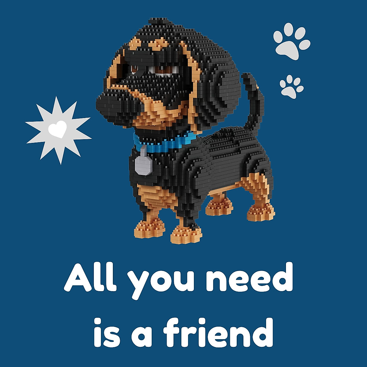 BLOCK CENTER Dachshund Dog 2024 Edition 3D Puzzle 2100 Pieces Building Blocks Set - Mini Block Gift Kit for Kids and Adults (Dachshund)