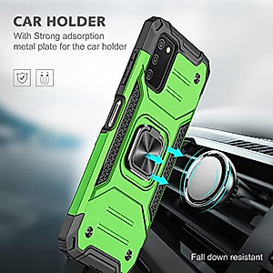 HNHYGETE Samsung Galaxy A03s Case, Samsung A03s Case, with HD Screen Protector, 360°Military Grade Rotatable Kickstand (Heavy Duty) Shockproof Protective Cases for Samsung Galaxy A03s (Green)