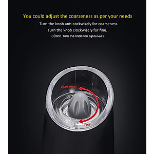 Fshopping Electric Salt and Pepper Grinder Gravity Induction Starting with Adjustable Coarseness Battery Power Supply Blue led Light one-Hand Operation one Set of 2pcs