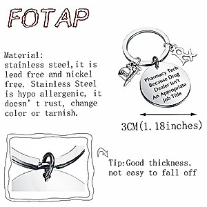 FOTAP Pharmacy Tech Gift Pharmacy Tech Drug Dealer Isn't Appropriate Keychain Pharmacy Student Gift Future Pharmacist Gift Lab Week Gift (Pharmacy tech key)