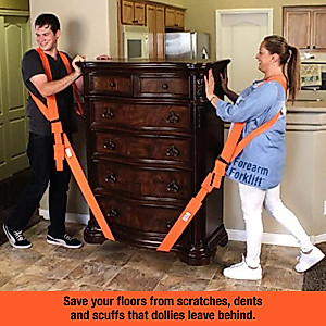 Forearm Forklift Shoulder Harness - Classic Model - Lift and Move Furniture, Appliances, Supports pcs up to 800 lb. Moving Strap Set, 2 Harnesses and 2 Classic Length Straps, 1-Orig Pack, Go USA