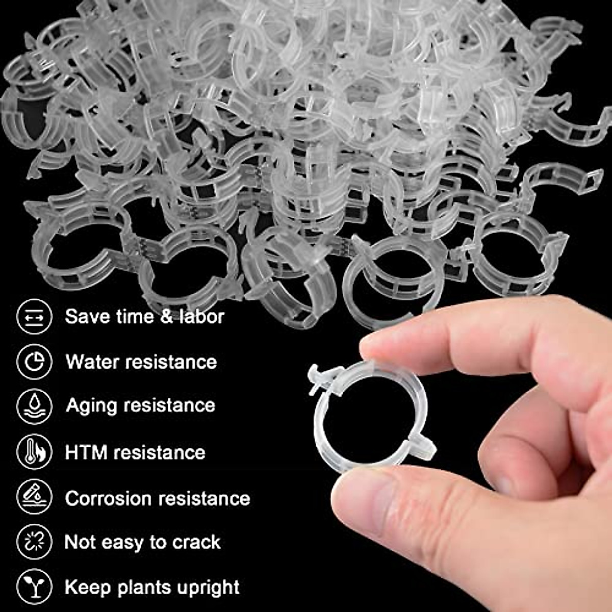 120 Pack Tomato Clips for String Plant Clips for Climbing Plants Supports Clips Garden Supplies Tomato Ties Plastic Tomato Plant Support Vegetables to Grow Upright Healthier