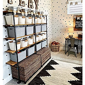 FOF FRIEND OF FAMILY Industrial Retro Wall Mount Iron Pipe Shelf,DIY Open Bookshelf,Hung Bracket,Home Improvement Kitchen Shelves,Tool Utility Shelves, Office Shelves,Ceiling Mount Shelf Shelves