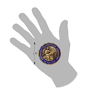 Saint Christopher, Do Not Fear, Protection Catholic Challenge Coin. Do not be Afraid, Do Not Be Dismayed for I am Your God, I Will Strengthen You & Help You. Antique Gold-Color Plated Travel Coin