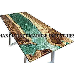 Epoxy Table, Live Edge Wooden Table, Epoxy Resin River Table, Natural Wood,Dining table, Natural Epoxy Table, Resin Table 42x24 Inch