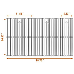 Hisencn Cooking Grates for Nexgrill 720-0882A Evolution Infrared Plus 5-Burner, Stainless Steel Solid Rod Grill Cooking Grids Replacement Parts, 3 Pack