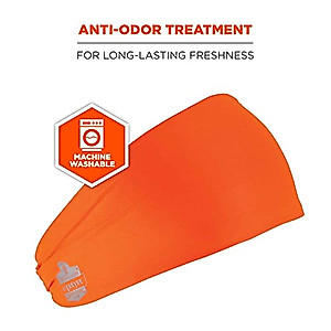 Ergodyne Chill Its 6634 Cooling Headband, Sports Headbands for Men and Women, Moisture Wicking , Orange