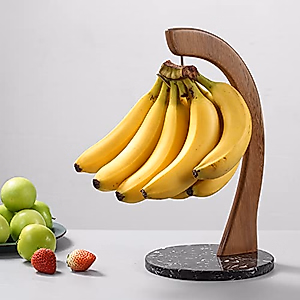 everous Banana Holder, Marble Stand with Stainless Steel Hook