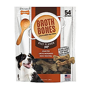 Nylabone Beef Broth Bones Dog Treats (Net 54Count), 2.38 Lb
