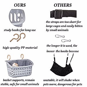 JWShang Rat Hammock for Cage Chew Proof, Rat Hanging Basket Bed with Sturdy Hooks, Pet Rat Cage Accessories for Mice Snuggling Sleeping, Safe and Cozy Small Animal Rodent Hammock for Rat Sugar Glider