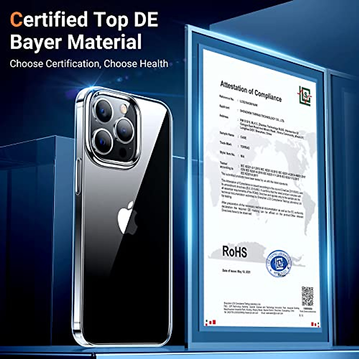 TORRAS Crystal Clear iPhone 13 Pro Max Case, [Long Lasting Clarity] Ultra-Thin Slim Fit iPhone 13 Pro Max Phone Case, Soft Silicone Cover Phone Cases for iPhone 13 Pro Max 6.7 inch, Crystal Clear