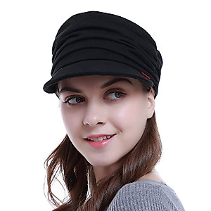 Fashion Hat Cap with Brim Visor for Woman Ladies, Best for Daily Use(Black)