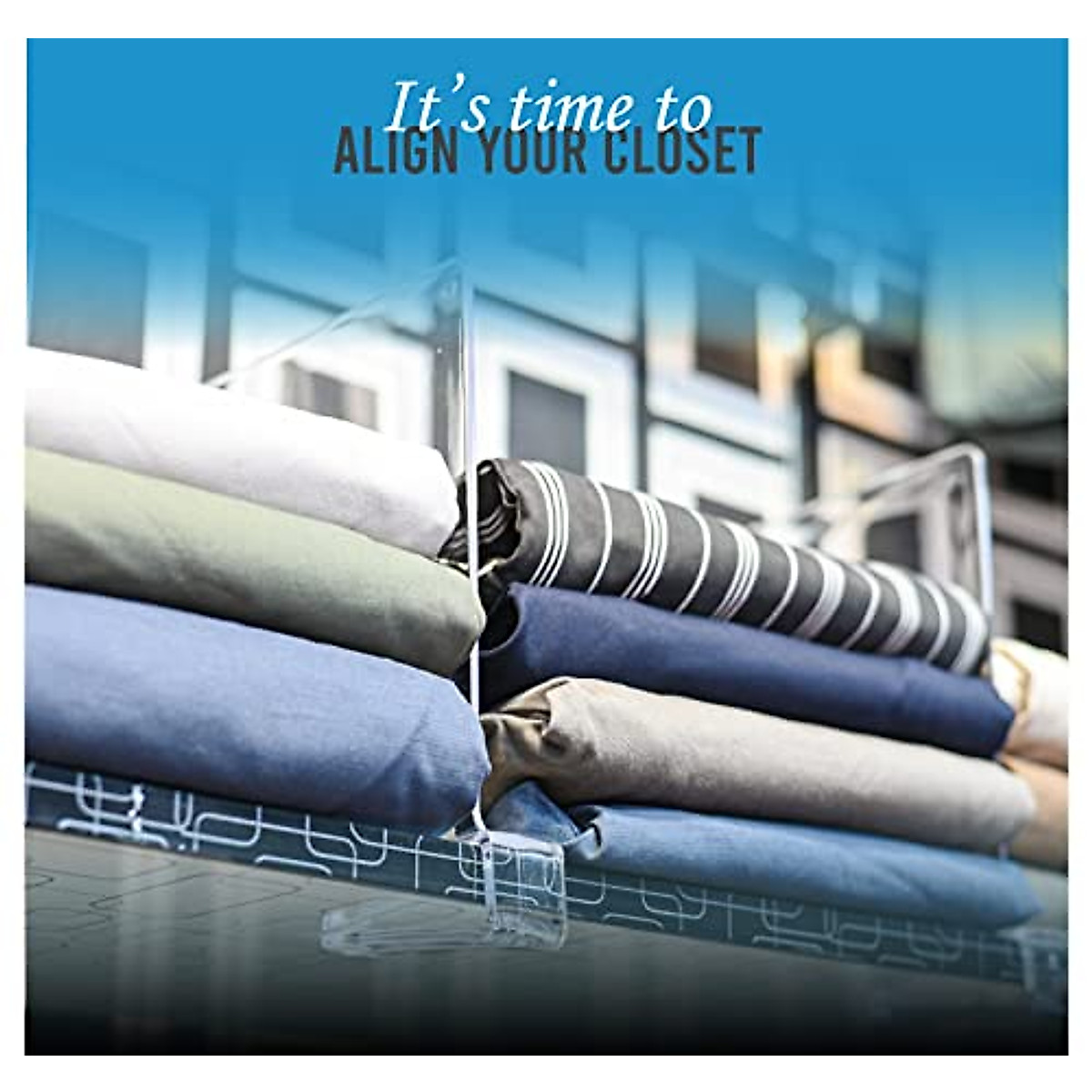 Decoile 6 PCS Clear Acrylic Shelf Dividers for Closet Organization, Closet Clothes dividers, Wood Shelves Organizer for Bedroom, Kitchen, Office, Cabinets and Bathroom.