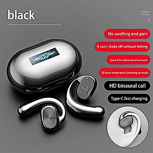 MUMICO Mini Over-Ear Earbuds - Three True Digital Display Wireless Bluetooth Headset, Intelligent Noise Reduction, Wa-terproof & Conversable, Suitable for Sports/Office/Gym