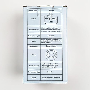 SOOFPET 16pcs Cat Water Fountain Filter - Pet Fountain Filters Replacement - Sponge and Carbon Filters for Automatic Dog Water Bowl Dispenser - Provide Clean Drinking Water for Small Animals