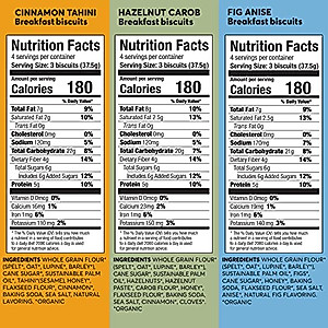 Olyra Breakfast Biscuits Variety Pack | Kids Healthy Snacks | Low Sugar, High Fiber, Plant-Based Protein Cookies | Organic Breakfast Cookies with Ancient Greek Grains | Boost Energy and Immunity 4 Count (Pack of 6)