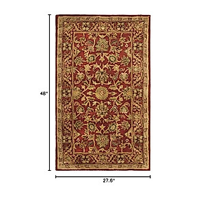 SAFAVIEH Antiquity Collection 2'3" x 4' Red / Red AT52E Handmade Traditional Oriental Premium Wool Accent Rug