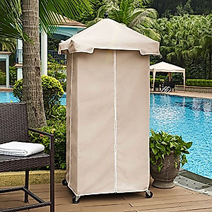 Crosley Furniture Palm Harbor Outdoor Wicker Rolling Towel Valet with Sand Cover - Brown