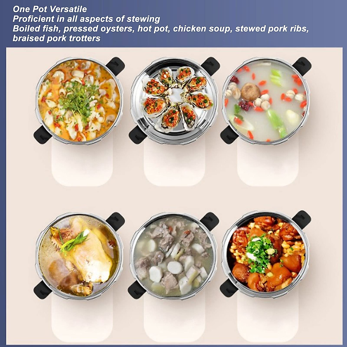 Atyhao Small Pressure Cooker, Stainless Steel for Pressure Foodie Steaming, Compatible Induction Cooker Gas Home Cooker for Household Restaurant