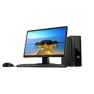 HP 2018 Slim High Performance Desktop Tower PC with Keyboard&Mouse 21.5" Monitor Bundle Intel Pentium G4560T Processr 4GB RAM 1TB HDD DVD-RW 802.11AC USB 3.0 Windows 10