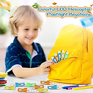 Hortsun Helicopter Mini Rocket Flashlight Keychain Outer Space Party Favors Bulk LED Flashlight Helicopter Key Ring Students Gift Birthday Party Favors(24 Pcs,Rocket)