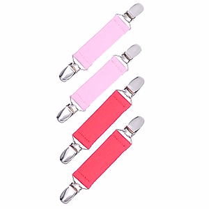 American Trends Mitten Clips, Stainless Steel Gloves Clips for Baby Kids Clothing, Unisex, One Size, Rose Red&Pink