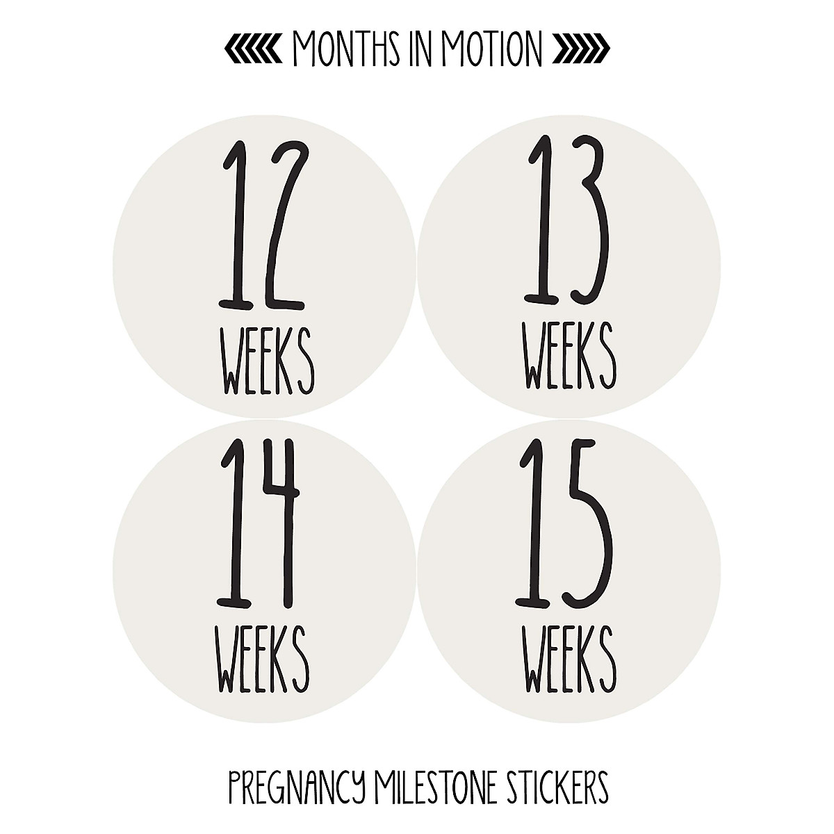 Months In Motion Weekly Pregnancy Growth Stickers | Week to Week Pregnant Expecting Photo Prop | Maternity Keepsake | Baby Bump | Weekly Stickers Photo (Set of 36 Stickers)