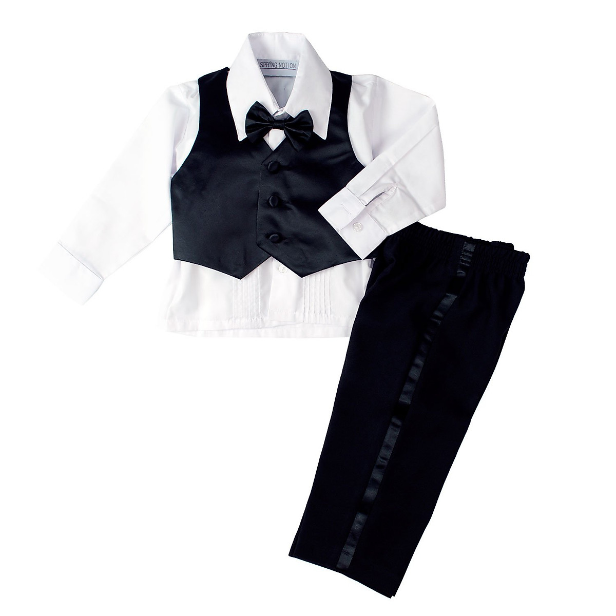 Spring Notion Baby Boys' Black Classic Fit Tuxedo Set, No Tail 6