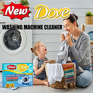 New Dove Dishwasher Cleaner Tablets, Front Load and Top Loader Machine Cleaner, 24PCS*2 Washer Cleaner Tablets, Washer Cleaner That can be Used for 1 Year