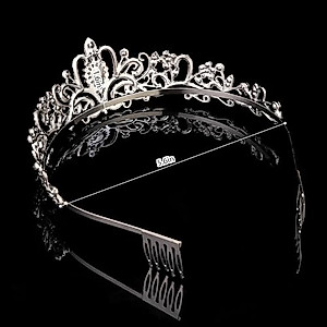 Halloween Tiara Crowns for Women Tiaras for Girls Princess Crown for Birthday Halloween Costume Bride Wedding Queen (Black)