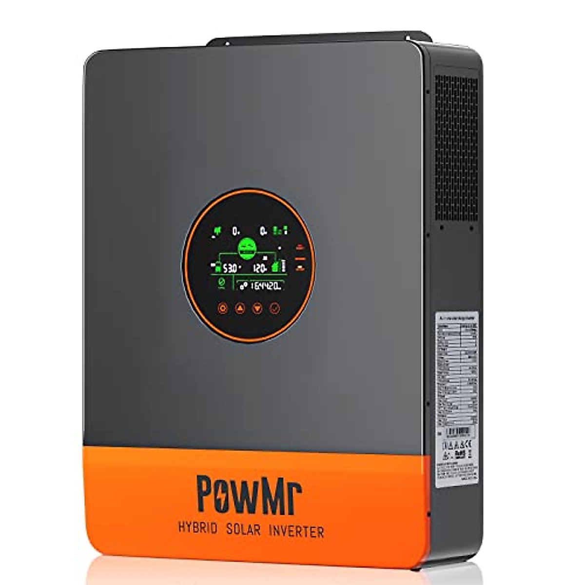 PowMr 5000W Solar Inverter 48V DC to 110V/240V AC Split Phase Inverter Pure Sine Wave Power Inverter with 100A MPPT Controller 5000W Hybrid Inverter, Max.PV Input 5500W, 500VDC, Parallel 6 inverters