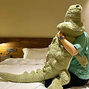 Hofun4U Alligator Plush Pillow, 61 inch Alligator Stuffed Animal, Home Decoration Christmas Valentine’s Birthday Gift for Boys Girls Adults Kids (Green)