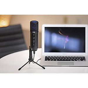 512 Audio by Warm Audio Tempest - Large Diaphragm Studio Condenser USB Microphone + Stand + Shock Mount for Recording and Streaming