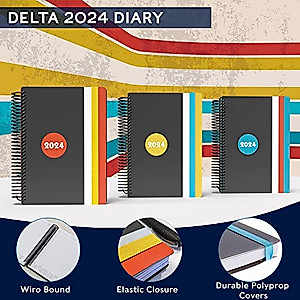 Collins Delta 2024 Diary A5 Day to a Page Diary (with Appointments) - Lifestyle Planner and Organiser for Office, Work, Personal and Home - January to December 2024 Diary - Daily - Orange - FP51.44-24