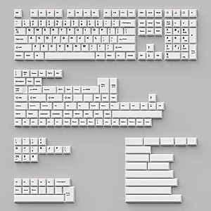 Keychron Double Shot Cherry PBT Keycap Full Keycap Set (219 Keys) - Black on White