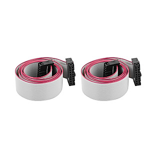 Aexit 2Pcs 2.54mm Cables & Interconnects Pitch 16P F/F IDC Connector Flat Cable Cord Gray Power Cables 60cm Length