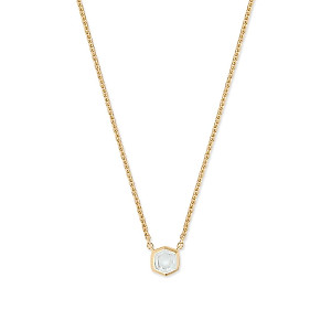 Kendra Scott Davie Pendant Necklace in 18K Gold Vermeil, Fine Jewelry for Women, Rock Crystal