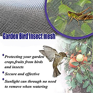 Garden Netting , Plant Covers 8 x 24Ft Bird Mosquito Insect Bug Barrier Mesh for for Vegetable Plants Fruits Flowers Crops Greenhouse Row Cover Raised Bed Barrier Screen Protection Net Cover