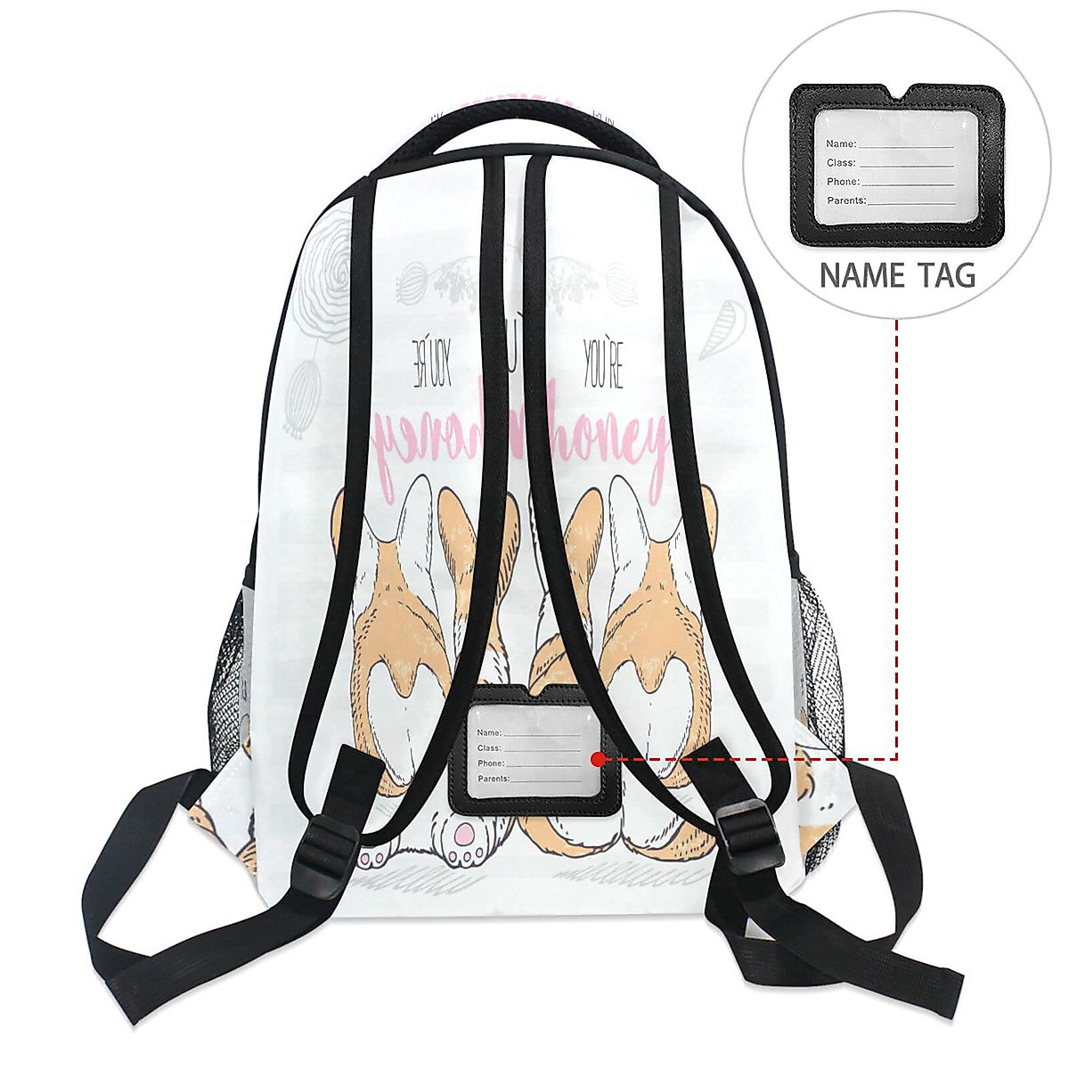 Wamika Corgi Dog Puppy Kids Backpack Cute School Backpacks for Boys Girls Daypack Book Bag