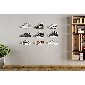 STAHMFOVER 6 Packs Clear Floating Shoe Shelves for Wall Mount, Wall Shelf to Display Collectible Shoes&Sneakers, Acrylic Shoe Storage Shelves for Friends and Families (Set of 6)-Valentines Day Gifts
