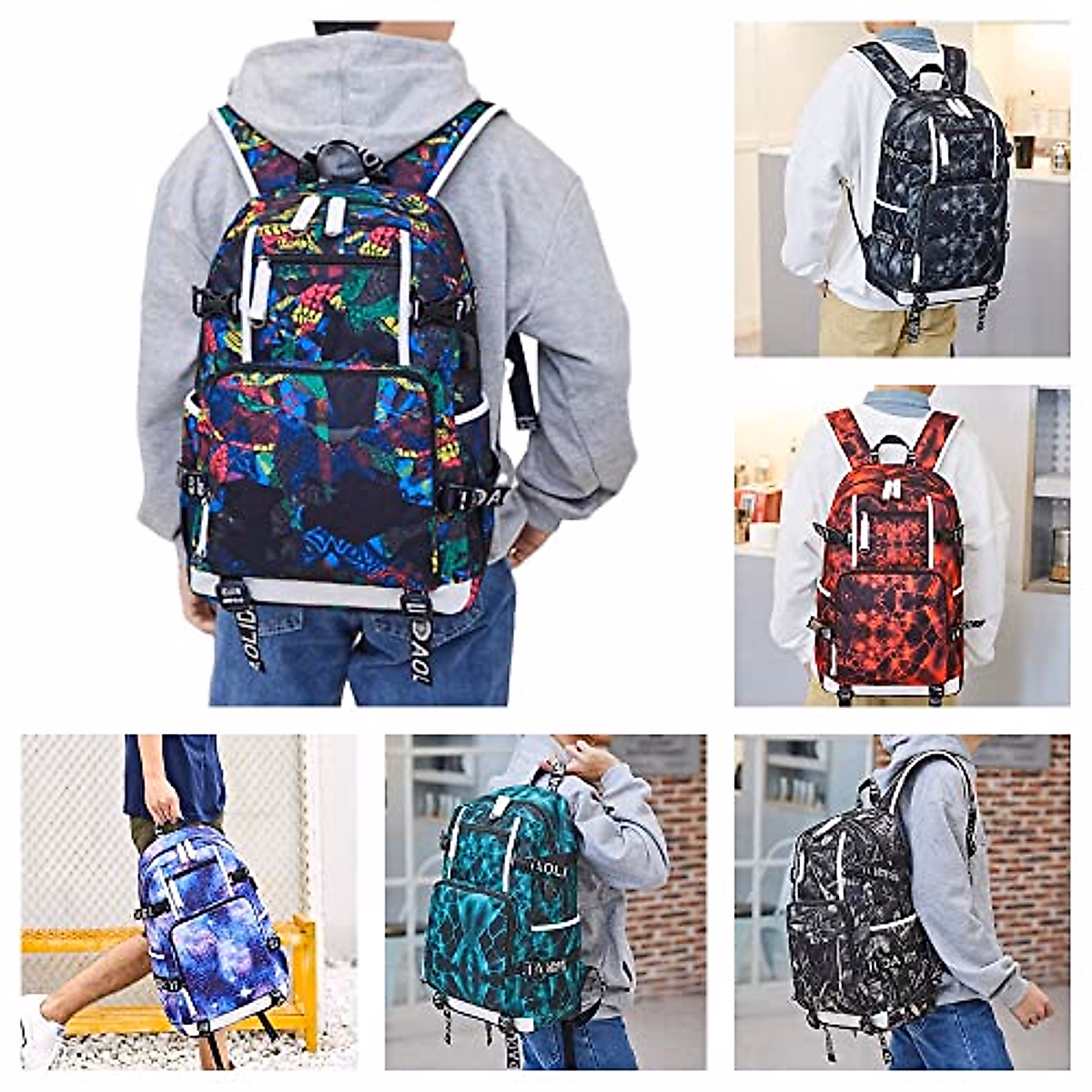 JaJa Star SC 30 basketball player multi-functional backpack men's and women's travel backpack student schoolbag fan schoolbag (5)