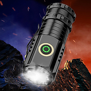 Flashlight High Lumens Rechargeable,Portability Mini Sturdy Led Flashlights,Waterproof Powerful Handheld Flash Light for Camping Home Emergencies (Blue)