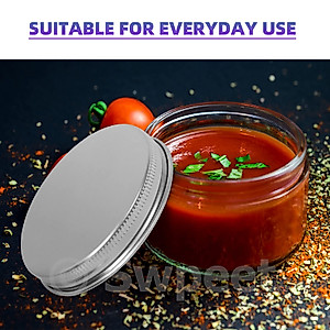 Swpeet 15 Packs 2 oz - 60ML Transparent Glass Jar with Silver Lid Assortment Kit, Round Containers Cosmetic Glass Jars with Lids Travel Jars Cosmetic Containers for Cream, Lotion