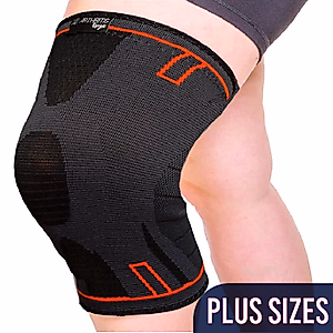 Arthritis Hope Knee Compression Sleeve - Knee Brace for Arthritis and Joint Pain Relief, Improve Circulation, give Support and Comfort, Plus Sizes for Overweight to Obese Thighs and Legs (Black, 7XL)