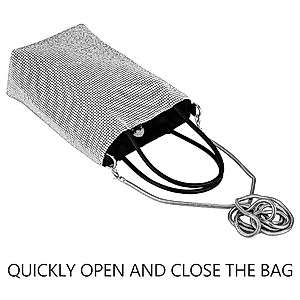 Upgrade Rhinestone Evening Bag Silver Clutch Sparkly Diamond Purse for Women Party Club Wedding bags