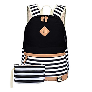 GUDFBALE School backpack for teen girls bookbags Set with USB Charging Port + Rain Cover Lunch Box Pencil Case teen girls trendy stuff for College High Middle