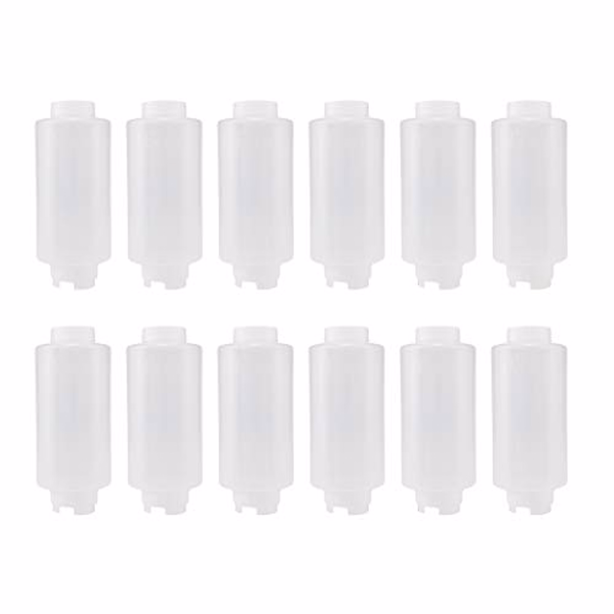 Creative Mark Cylo FIFO Squeeze Bottle Refillable Clear Tip Silicone Dispenser for Paint, Epoxy and Color Mixing - 32 oz. - 12 Pack