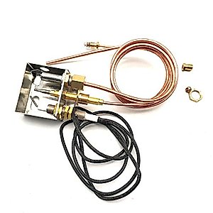 MENSI Propane Gas Fireplaces Fire Pits DIY Safety Replacement Part Pilot Burner Assembly for Propane Igniter Kit M8x1 Thermocoupler with OD 4mm Copper Tube Connection