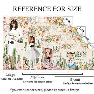 Mocsicka Boho Fiesta Baby Shower Backdrop for Girl Cactus Baby Shower Party Decorations MexicanTaco Bout Baby Background Cake Table Banner(7x5ft (82x60 inch))
